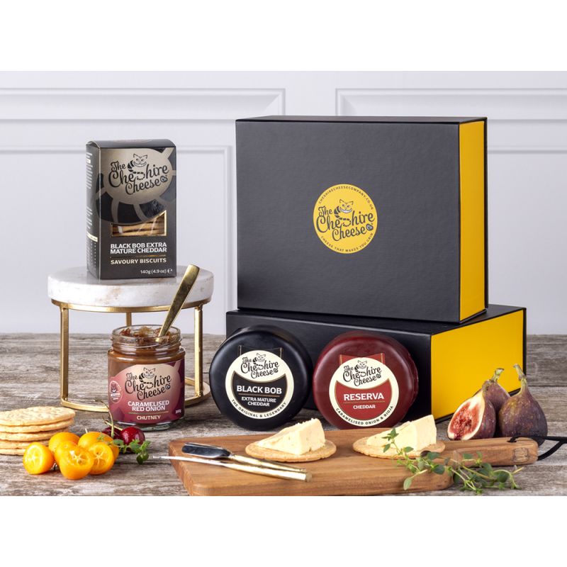 Cheese Board Gift Box for Two | Cheese, Chutney & Biscuits Board Gift Box