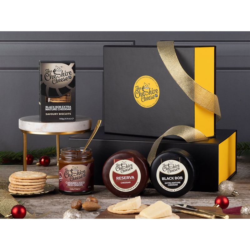 Cheese Board Gift Box for Two | Cheese, Chutney & Biscuits Board Gift Box