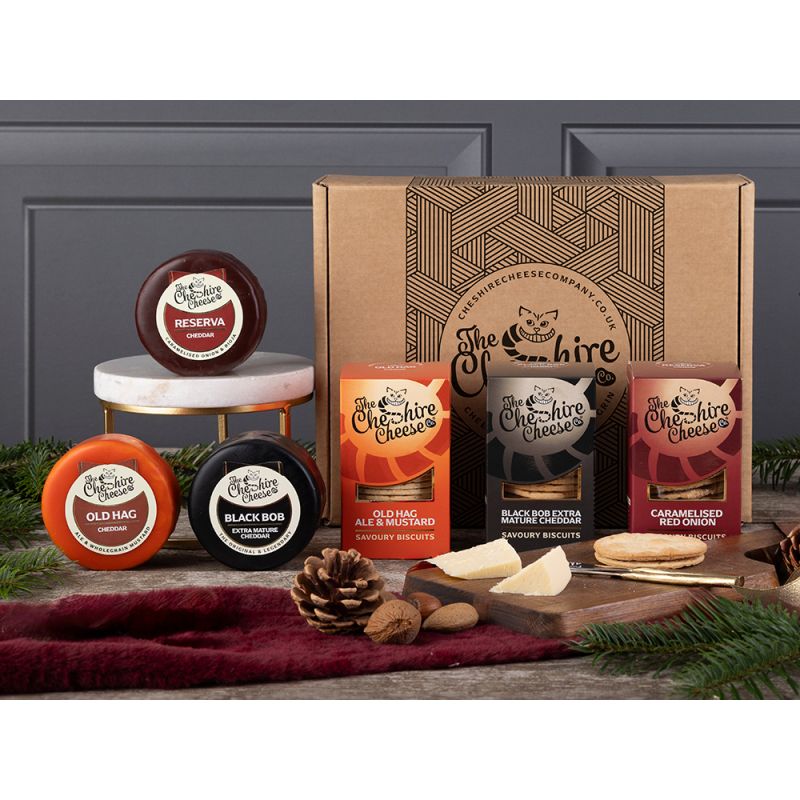 Cheshire Cheese Company Triple Treat Cheese & Biscuits Bundle Box