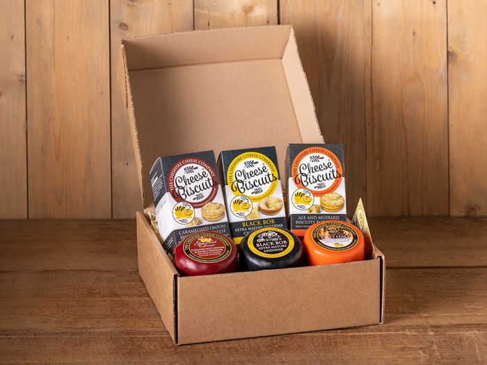 Cheshire Cheese Company Triple Treat Cheese & Biscuits Bundle Box